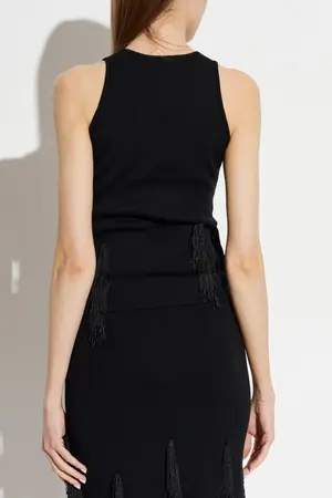 IRO PARIS Flocon" Ribbed Knit Top With Fringes