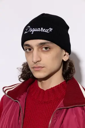 Dsquared2 Wool Beanie With Embroidered Logo