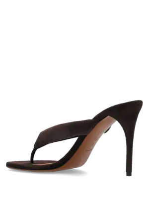 Alaïa Suede V-strap Heeled Mules