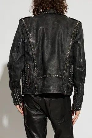 Dsquared2 Leather Jacket With A Vintage Effect