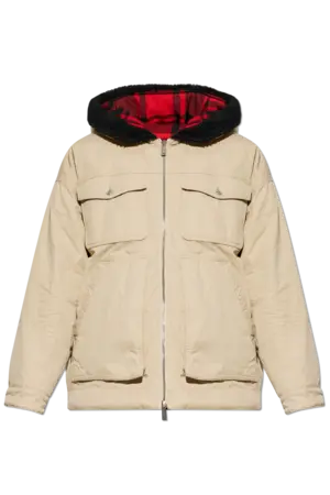 Dsquared2 Insulated Jacket With Hood - Beige