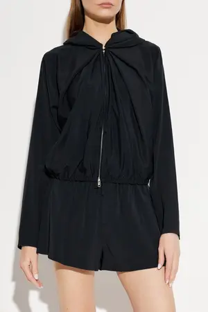 Alexander Wang Ruched Hooded Zip-up Jacket