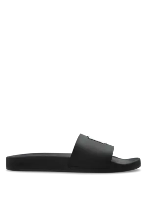 Amiri Rubber Flip-flops With Logo - Black