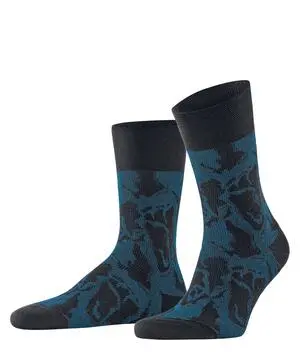 Falke Sensitive Tree Side Patterned Crew Socks - Blue