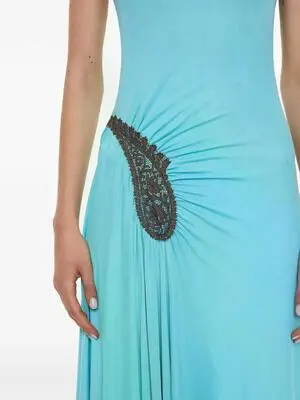 Christopher Esber Paisley-lace Ribbed Asymmetric Dress