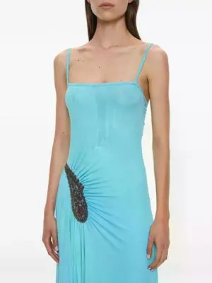 Christopher Esber Paisley-lace Ribbed Asymmetric Dress