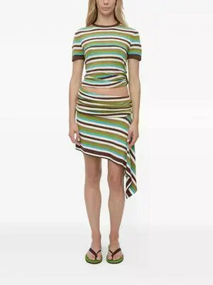 Christopher Esber Stripe-knit Draped Mini Skirt