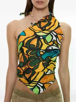 Christopher Esber Tropic Nouveau Scarf-tie Top