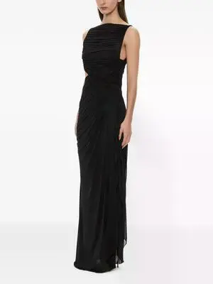 Christopher Esber Theia Squared Ruched Cutout Dress - Black