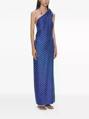 Christopher Esber One-shoulder Bandana Print Long Dress