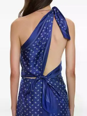 Christopher Esber One-shoulder Bandana Print Long Dress