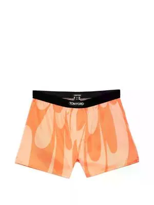 TOM FORD Abstract-print Silk-blend Boxers - Orange