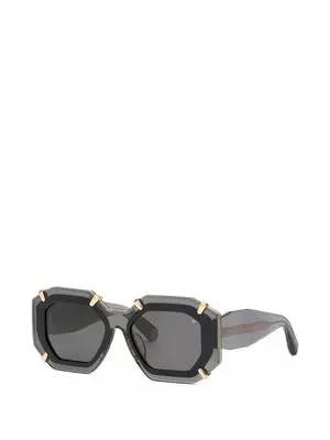 Philipp Plein Geometric Logo Plaque Sunglasses - Grey
