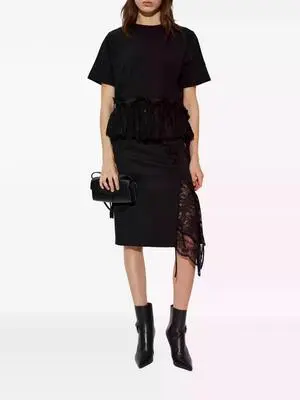 Alexander McQueen Lace-insert Pencil Midi Skirt