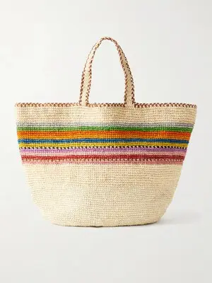 LEMLEM Mira Striped Raffia Tote