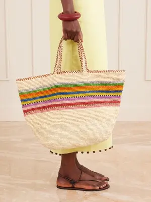 LEMLEM Mira Striped Raffia Tote