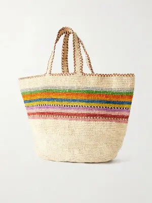 LEMLEM Mira Striped Raffia Tote