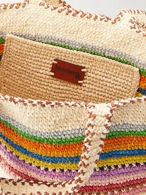 LEMLEM Mira Striped Raffia Tote