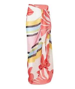 CALA DE LA CRUZ Luana Floral-print Voile Pareo - Pink