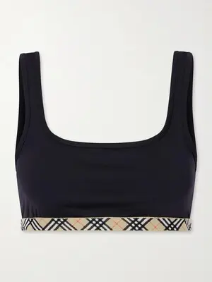 Burberry Checked Bikini Top - Black