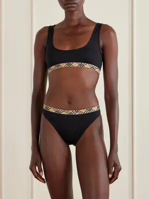Burberry Checked Bikini Top - Black