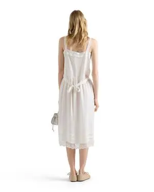 Prada Embroidered Old Washed Silk Dress - Neutral