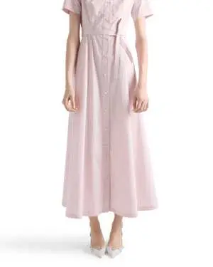 Prada Embroidered Poplin Shirt Dress