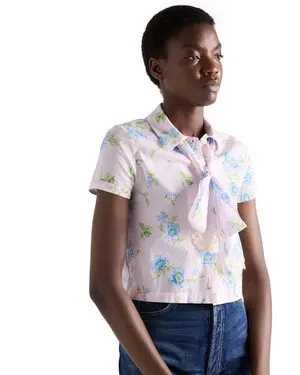 Prada Floral Print Batiste Shirt