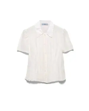 Prada Garment-dyed Washed Silk Shirt - Neutral