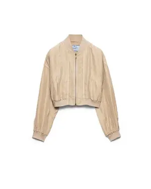 Prada Cropped Old Silk Bomber Jacket