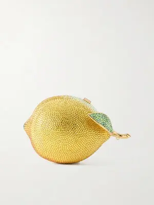 Judith Leiber Citron Crystal-embellished Clutch