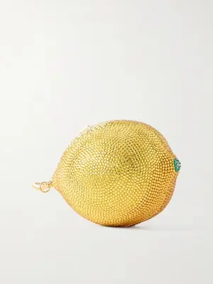 Judith Leiber Citron Crystal-embellished Clutch