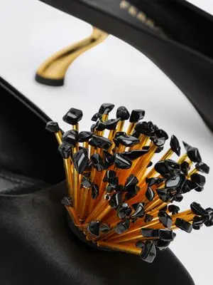 FERRAGAMO Embellished High Heel Mules