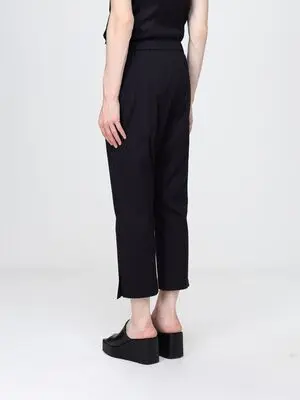 Max Mara Cropped Flared Cotton Poplin Trousers - Black
