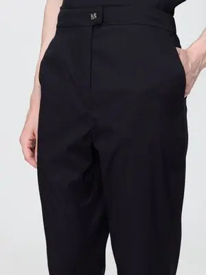 Max Mara Cropped Flared Cotton Poplin Trousers - Black