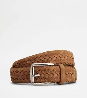 TOD'S Suede Belt - Brown