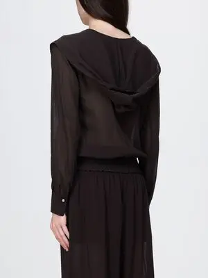 Pinko Synthetic Crepe Hooded V-neck Blouse