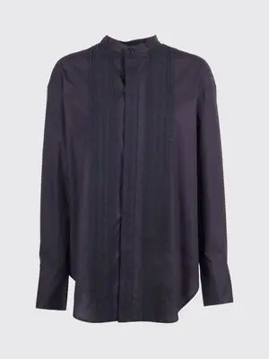 FORTE_FORTE Embroidered Cotton Shirt - Blue