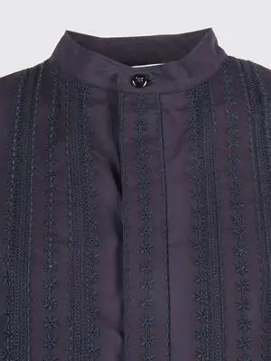FORTE_FORTE Embroidered Cotton Shirt - Blue