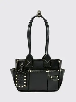 GANNI Recycled Leather Studded Tote Bag - Black