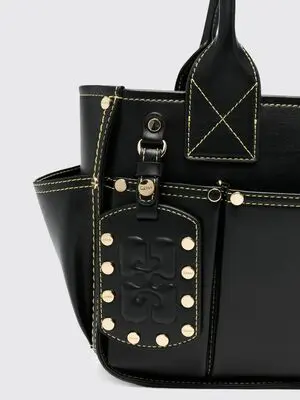 GANNI Recycled Leather Studded Tote Bag