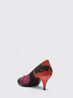 Versace Graphic Print Silk And Leather Court Shoes With Medium Heel - Multicolor