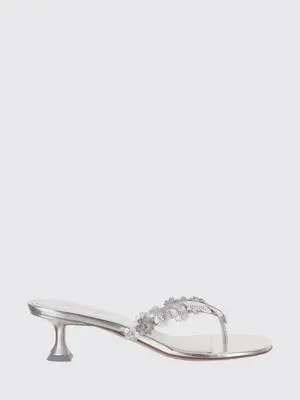 Amina Muaddi Heeled Sandal - Silver