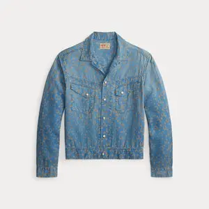 Ralph Lauren Horseshoe-print Denim Shirt Jacket - Indigo