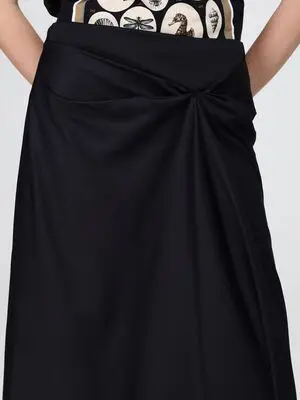 Max Mara Draped A-line Midi Skirt - Black