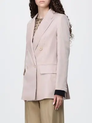 Max Mara Double-breasted Silk Blazer With Lapels And Flap Pockets