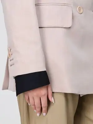 Max Mara Double-breasted Silk Blazer With Lapels And Flap Pockets