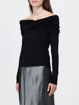 Max Mara Long Sleeve Draped Cut Out Top - Black