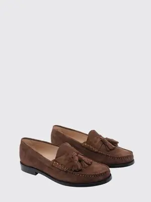 STUART WEITZMAN Suede Tassel Loafers - Brown
