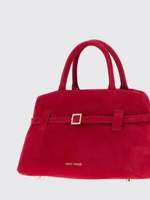 Manu Atelier Suede Tote Bag With Buckle Detail